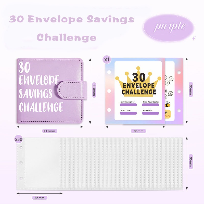 30 Envelope Challenge loose-leaf Notebook Money Saving Notebook Couple ...