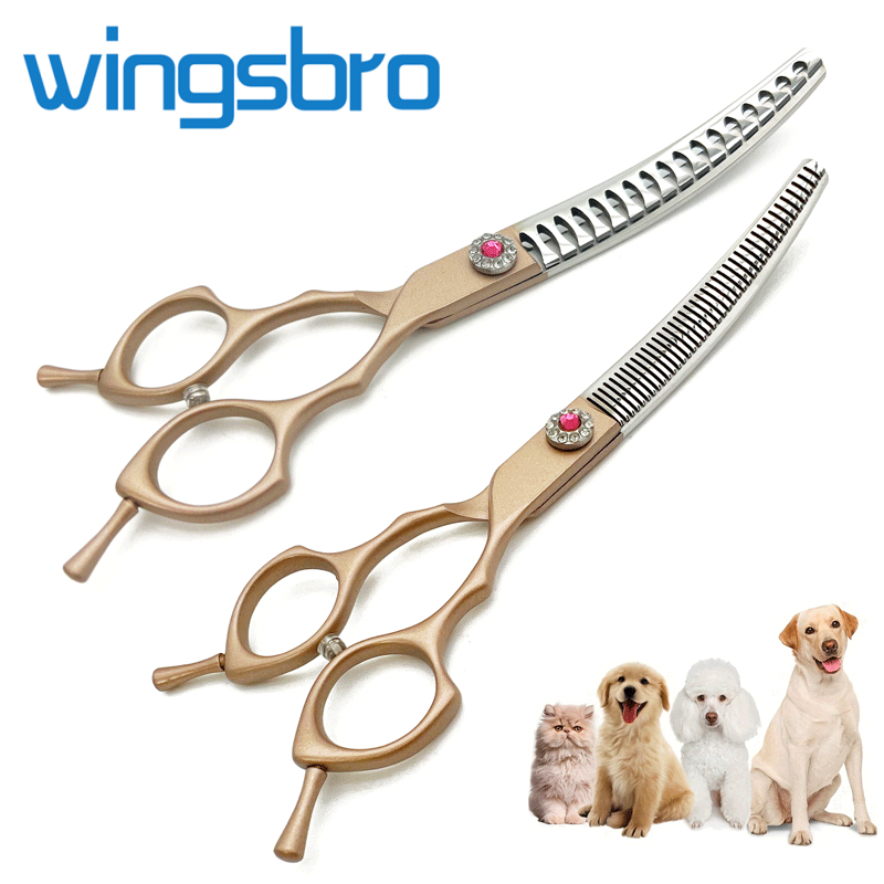 wingsbro 7‘’Curved Chunkers Shears Curved Thinning Shears Stainless ...