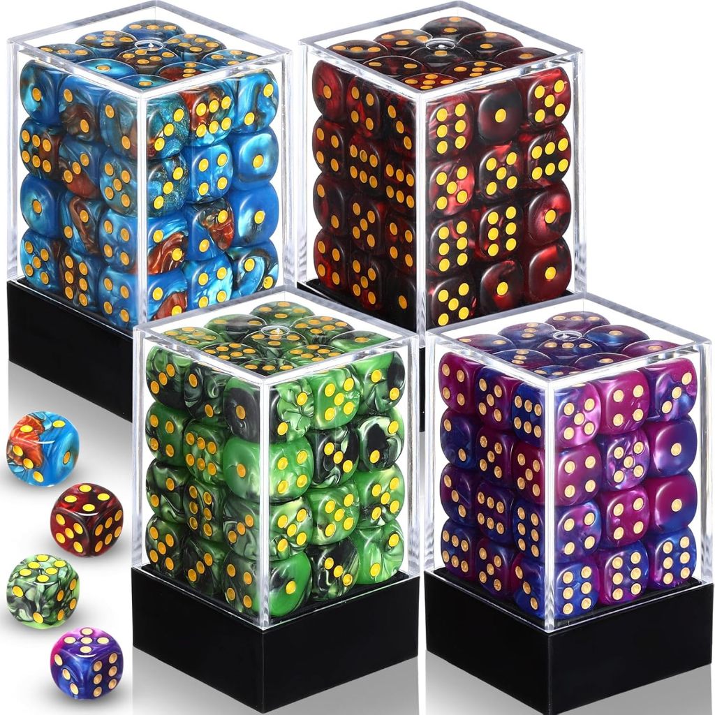 144 Pieces 12mm 6 Sided Mini Dice Set for School Classroom Tabletop ...