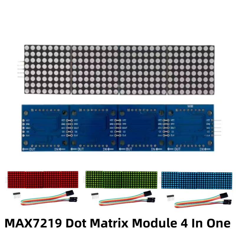 MAX7219 Dot 4 in One Display for Microcontroller Module With 5P Line Amplifier Charging Fm Lora ...