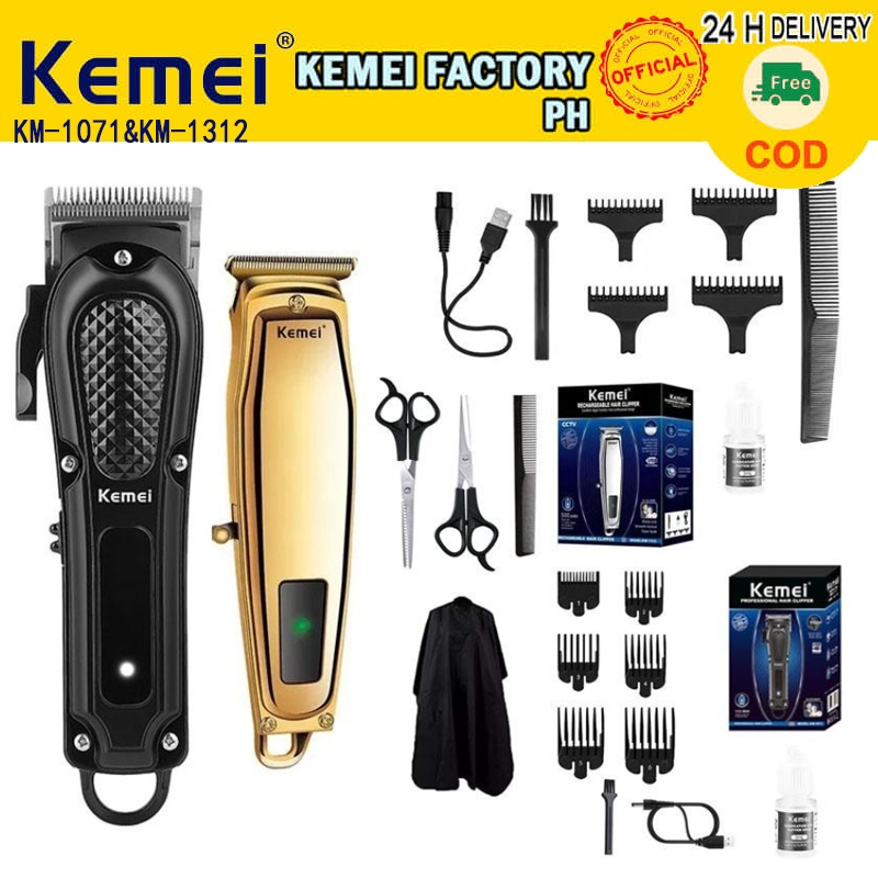 Kemei Cordless Hair Clipper Rechargeable Haircut Push and Engraving Combo Set Razor Trimmer hair ...