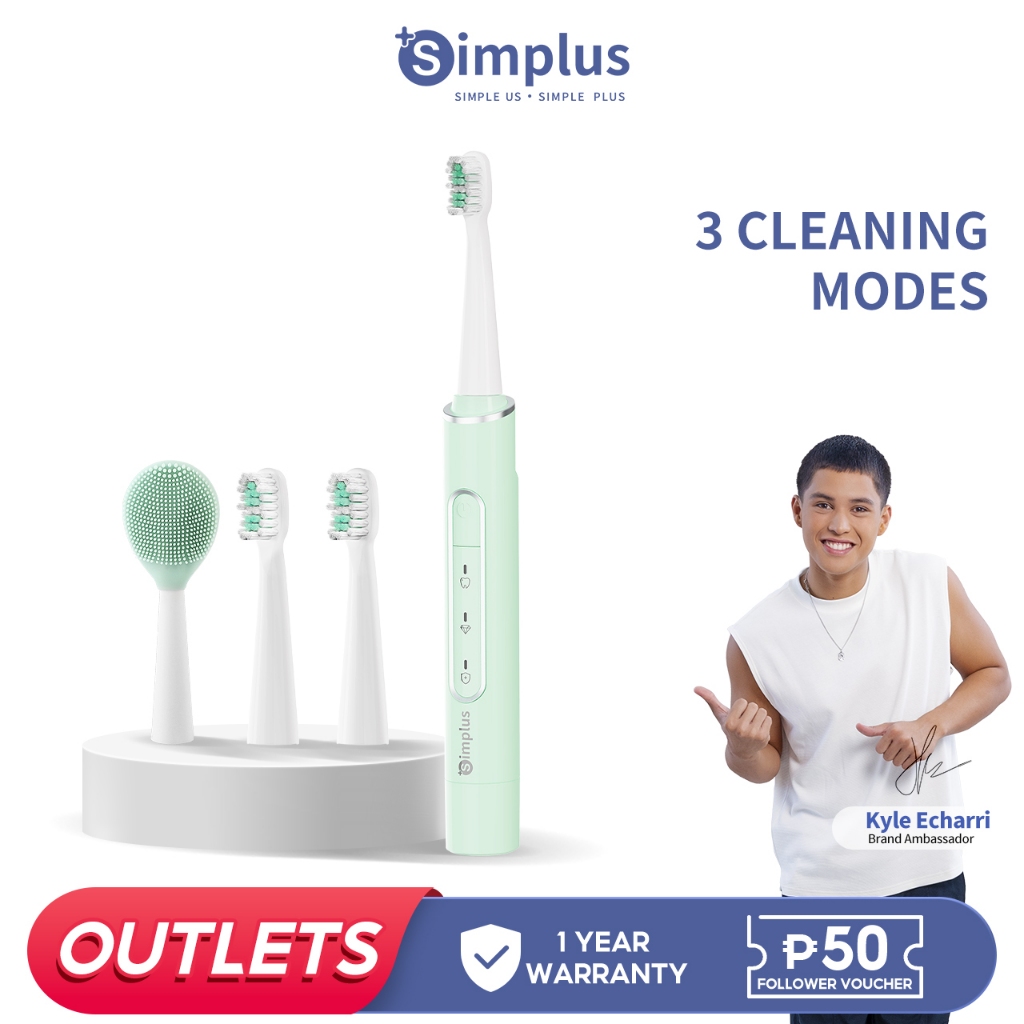 Simplus Electric Toothbrush 3D DuPont Toothbrush Head Rechargeable IPX7 ...