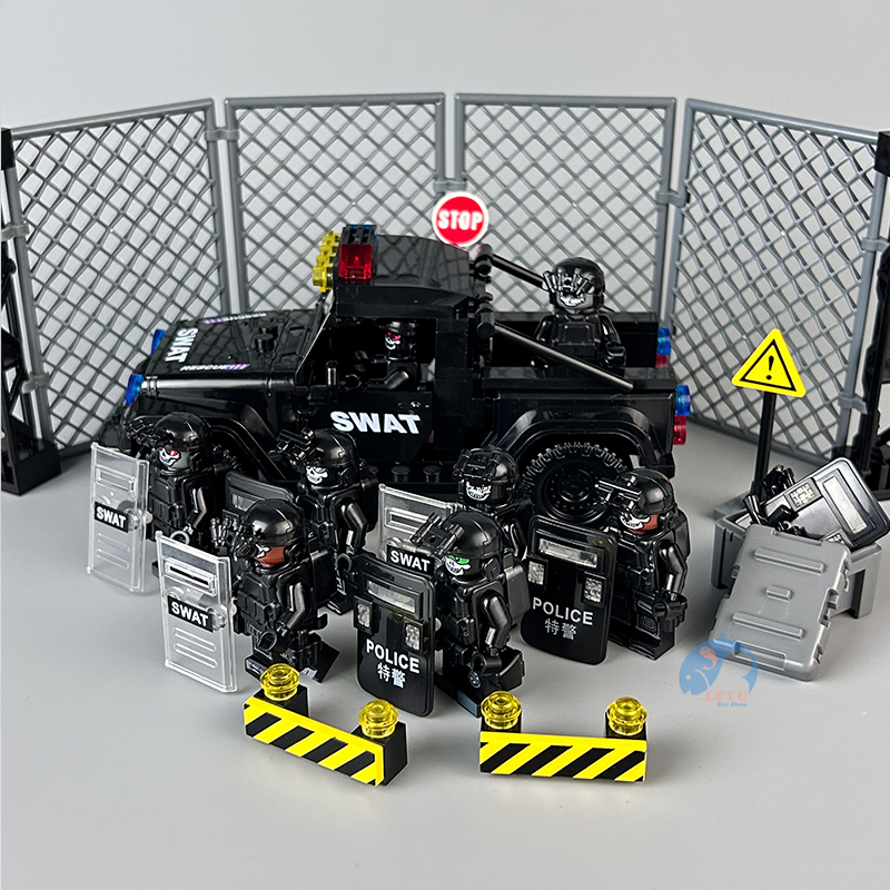 MOC SWAT Soldier Base Building Blocks Set Toys Police Figures with ...