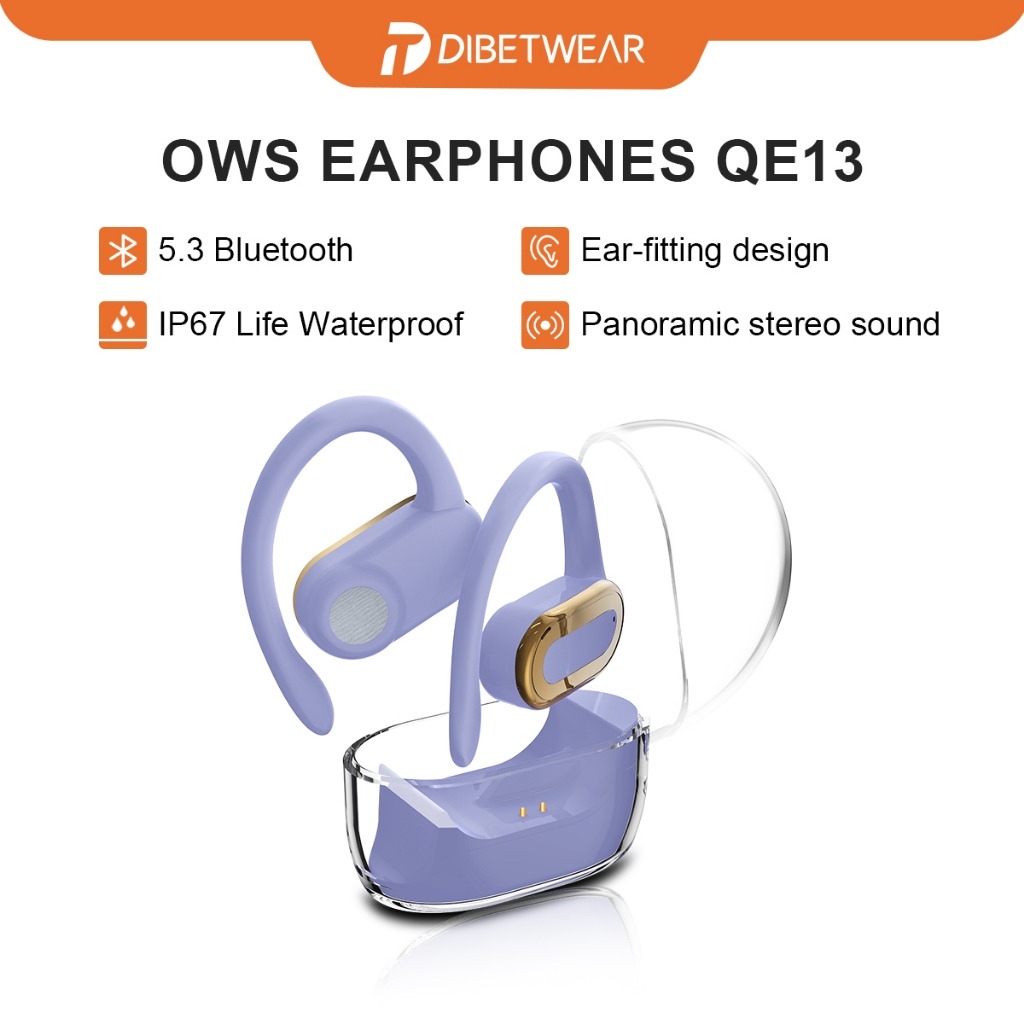 Original DIBETWEAR QE13 Wireless Bluetooth 5.3 Earbud with Microphone ...