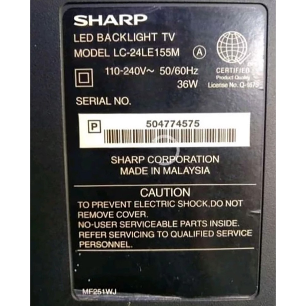 Sharp BACKLIGHT LC-24LE155M LC-24SA4000I LC-24LE107I LC-24DC50M ...