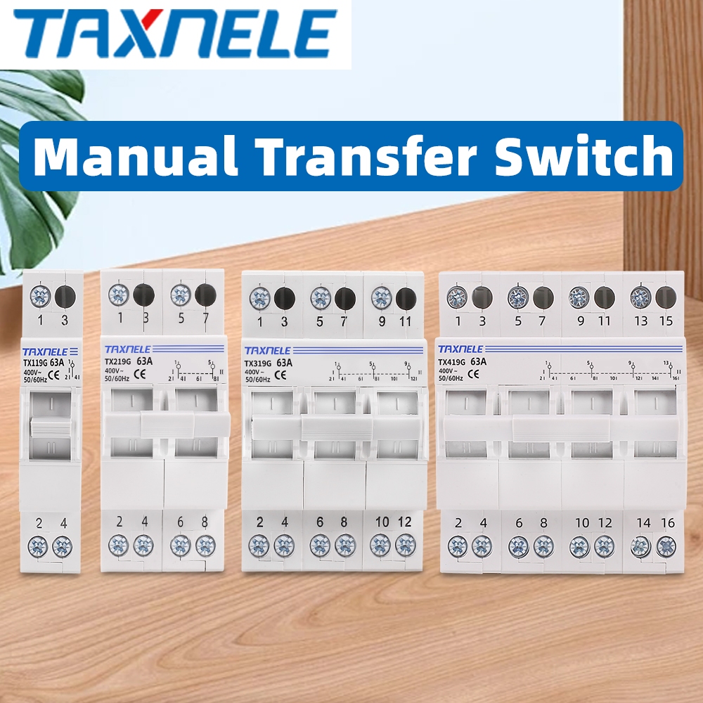 TAXNELE MTS Dual Power Manual Transfer Switch 1P 2P 3P 4P 40A 63A 230V 400V Changeover Switch ...