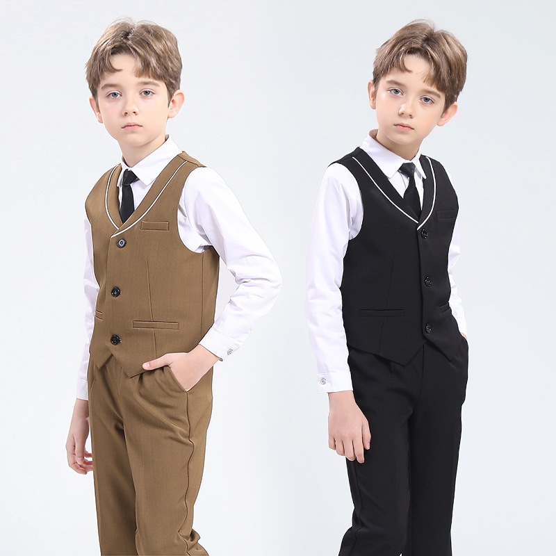 Children's suit boy British waistcoat suit host performance dress ...
