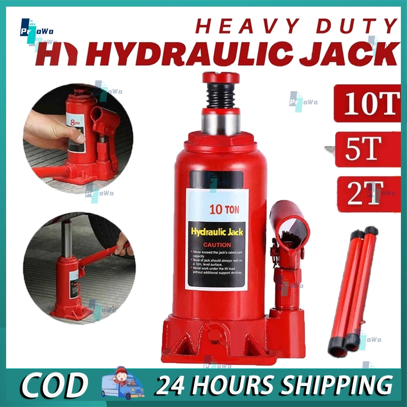 2/5/10 Tons Car Horizontal Jack Hydraulic Extra Heavy Duty Bottle Type ...