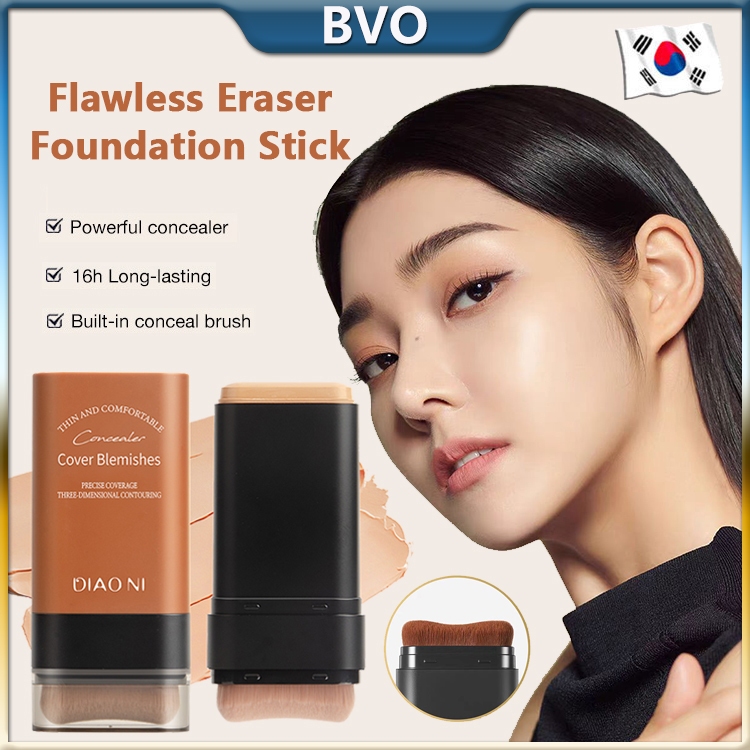 Korean Matte Flawless Eraser Foundation Cream Stick With Brush ...