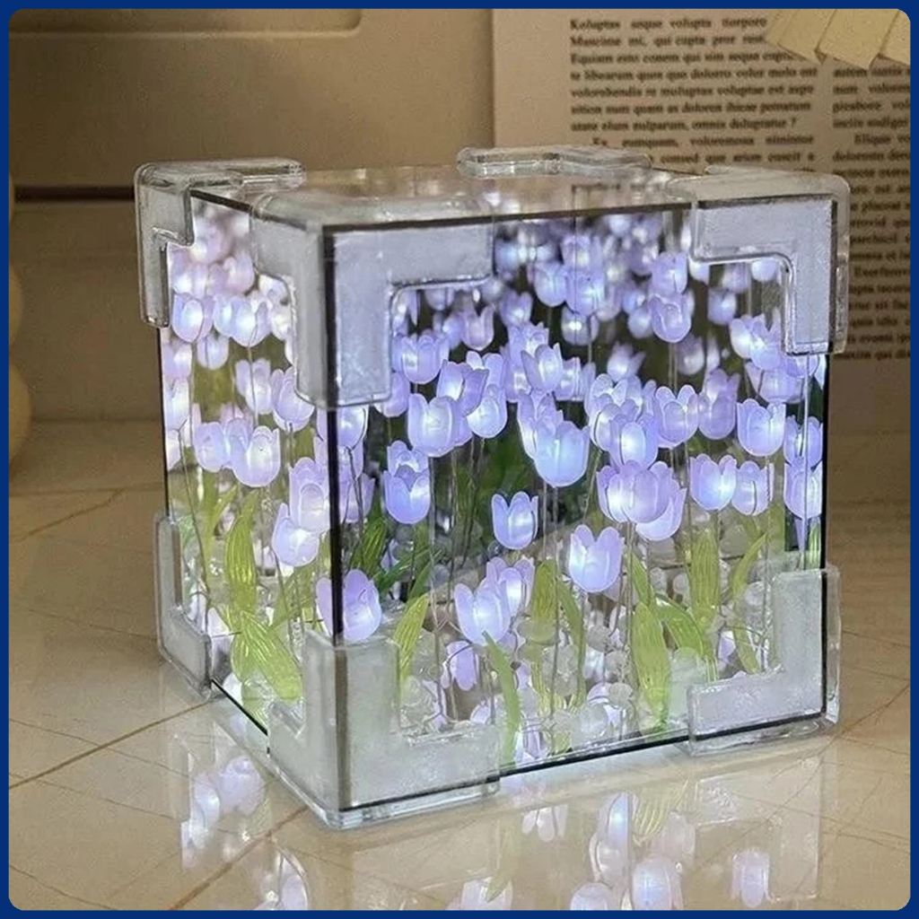 Tulip lamp Led Mirror Light Rubik's Cube Night Light DIY 21 PCS Flower ...