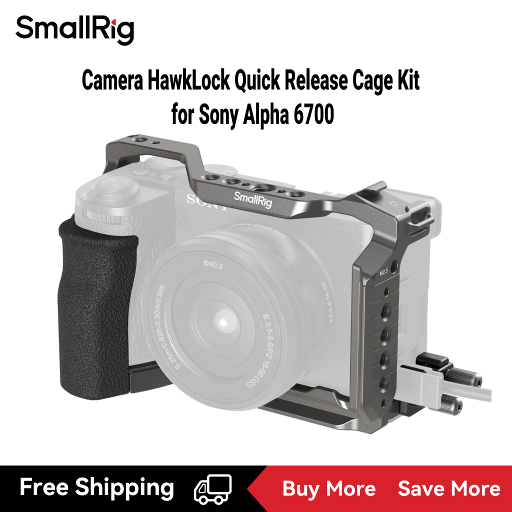 SmallRig for Sony Alpha 6700, HawkLock Quick Release Cage Kit #5060, L ...