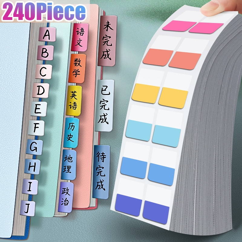 240Sheets Colorful Index Stickers Label Paper Sticky Notes Memo Pad ...