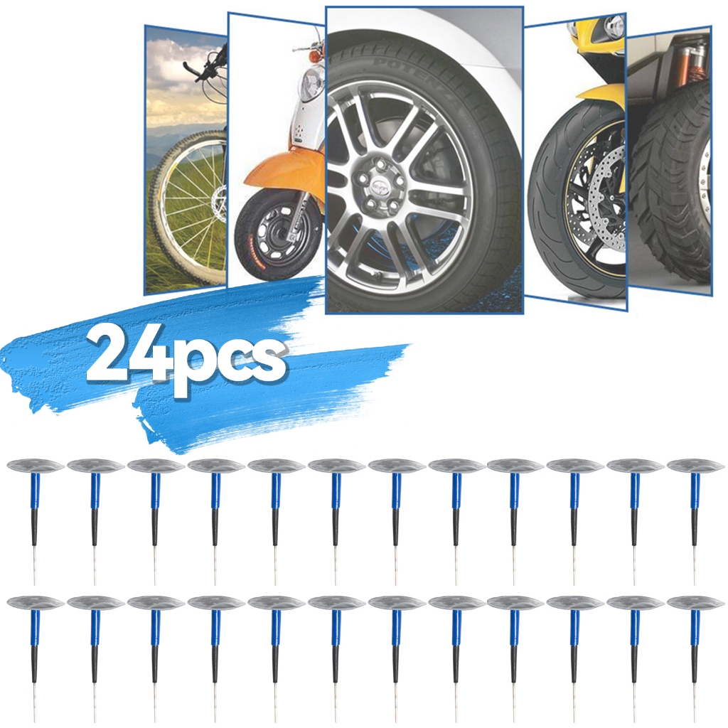 24pcs 36mm 4mm Tyre Puncture Repair Patch Plug Car Motorcycle Universal ...