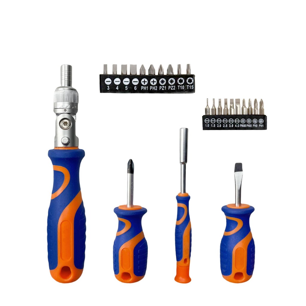 24 Piece Magnetic Screwdrivers Set, Include Ratchet Screwdriver,Stubby ...