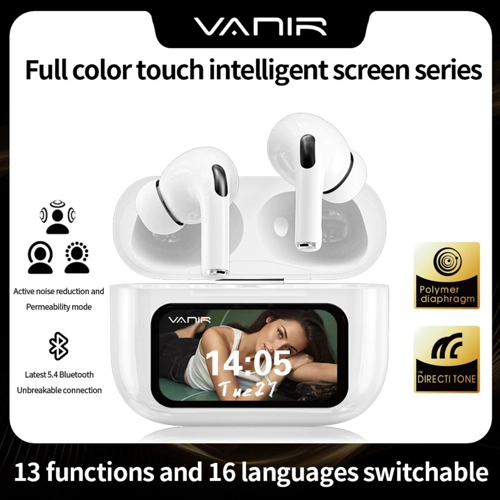 VANIR A9 PRO Earbud Earphones Wireless Bluetooth TWS 5.4 Headset ANC ...