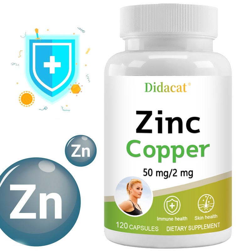 Zinc and Copper Capsule Supplements—Supports skin health, a healthy ...