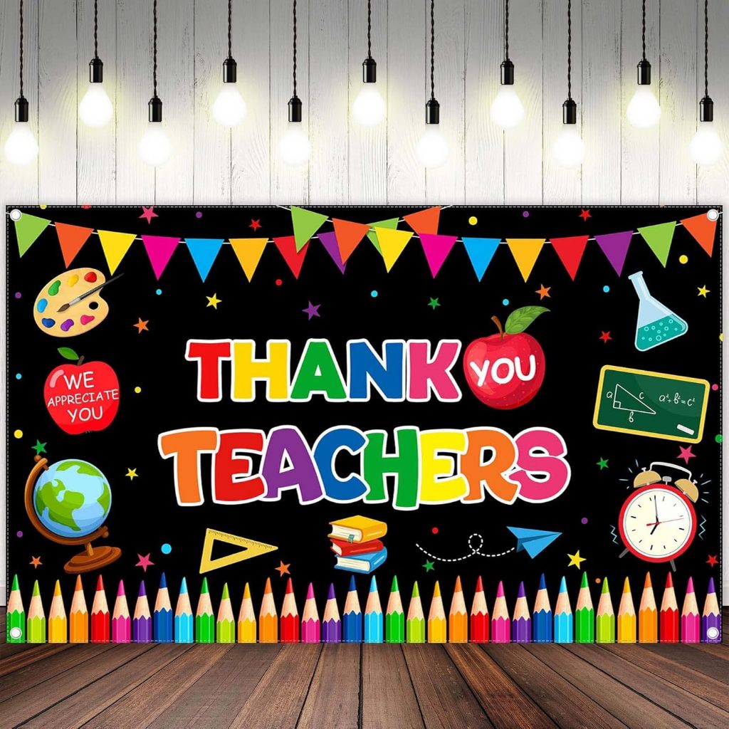 Teachers Appreciation Week Backdrop Thank You Background School ...