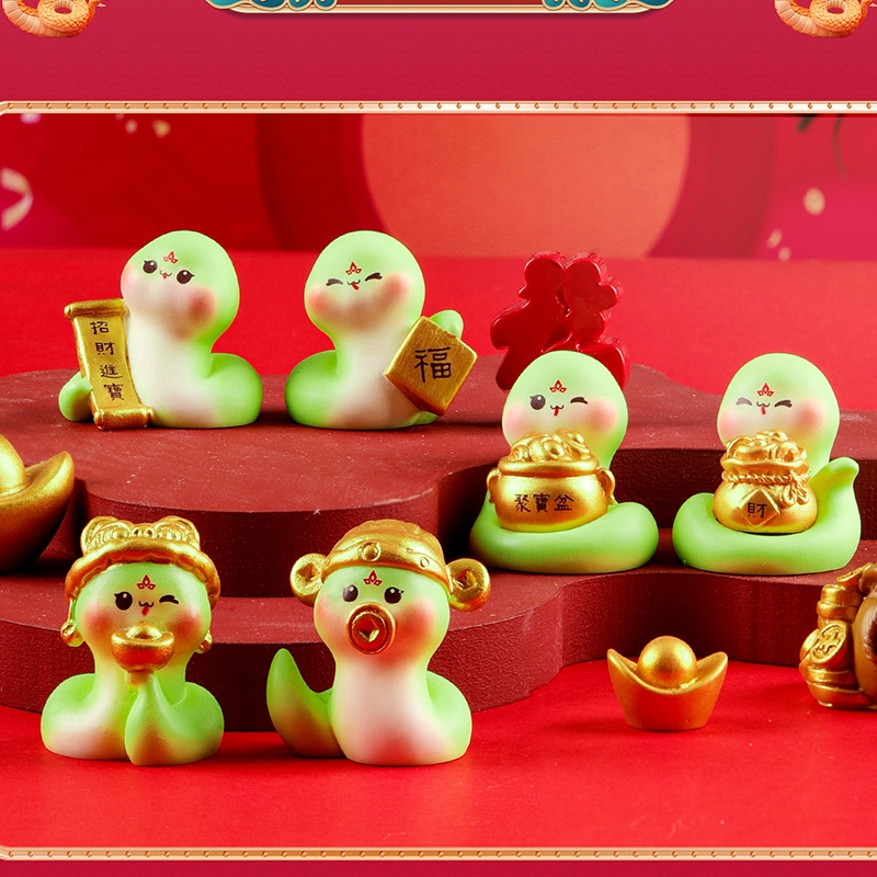 2025 Snake New Years Figurines Statue Handcraft Resins Snake Decoration ...