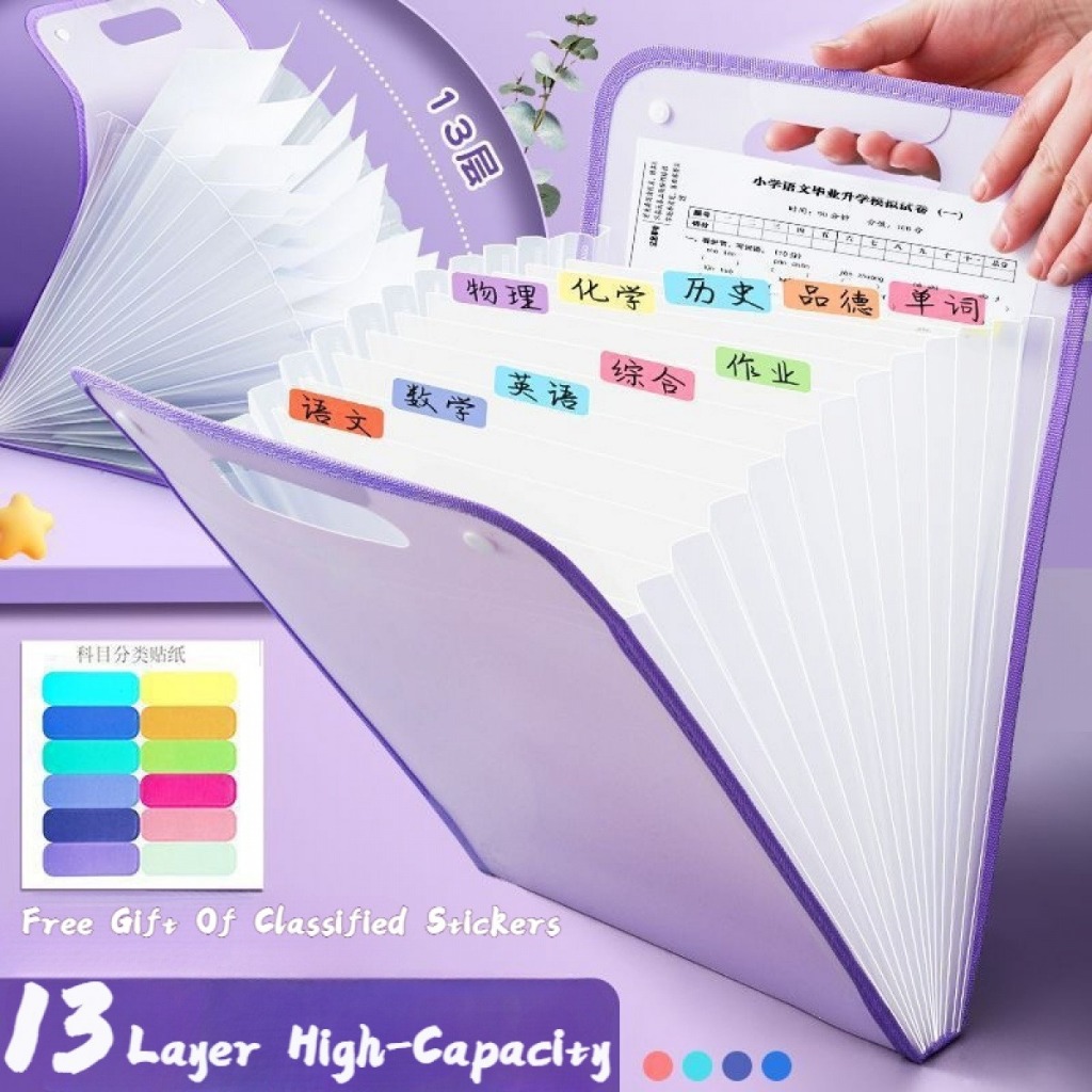 13Pockets Long Expandable File Folder Organiser Document Organizer ...