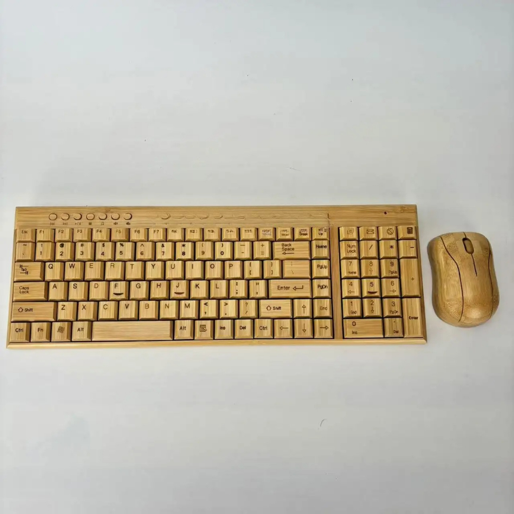 Factory Price Wooden Computer Multimedia Keyboard Mouse Kit Wireless ...