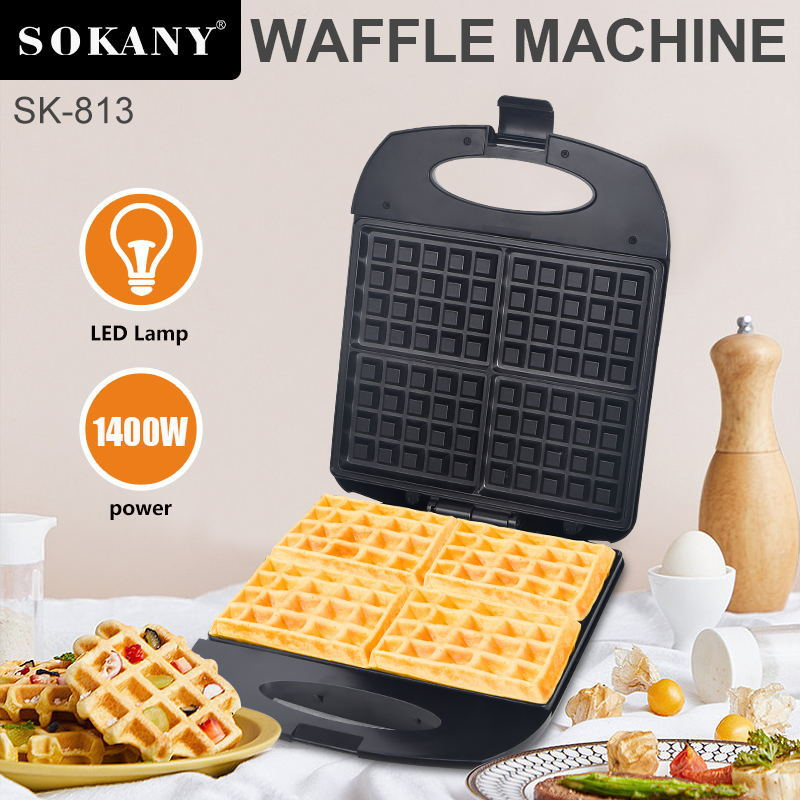 SOKANY 4 Hole Big Waffle Maker 1200W Electric Waffle Machine Non Stick Pancake Maker Kitchen ...
