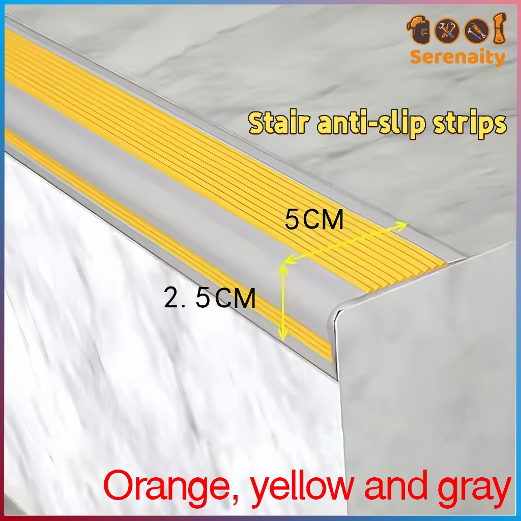 Non-Slip Stair Edge Protector, PVC Rubber Stair Treads, Self-Adhesive ...