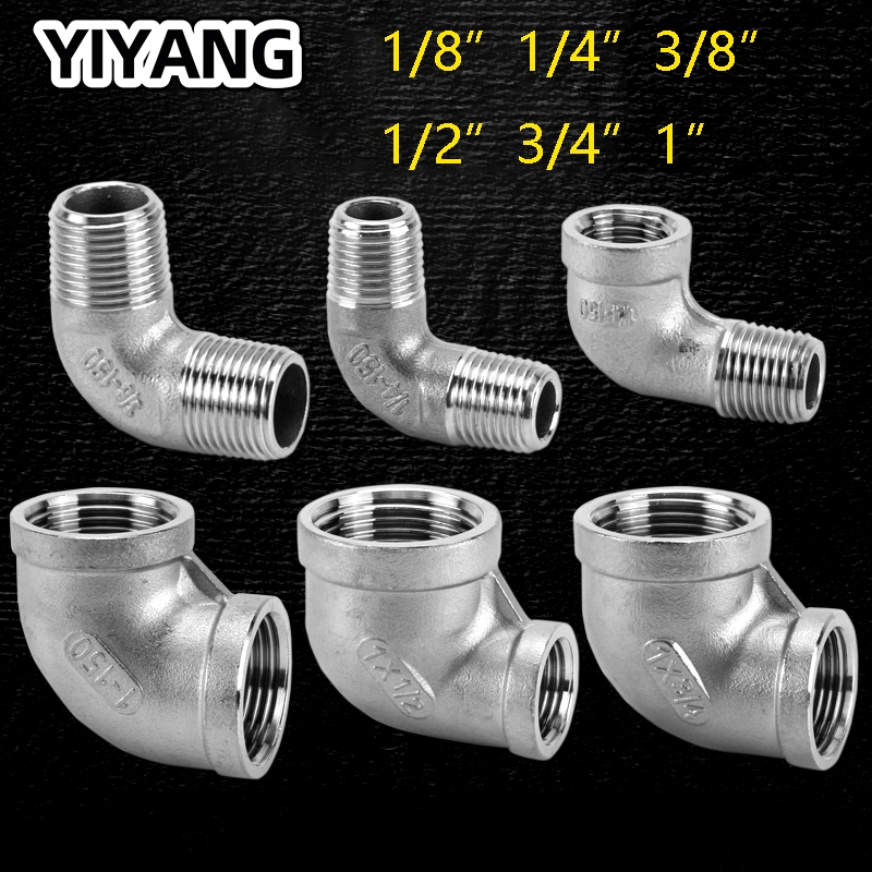Stainless Steel 304 / Elbow 1/8"1/4"3/8" 1/2''3/4"1inch inci/ YIYANG 90 ...