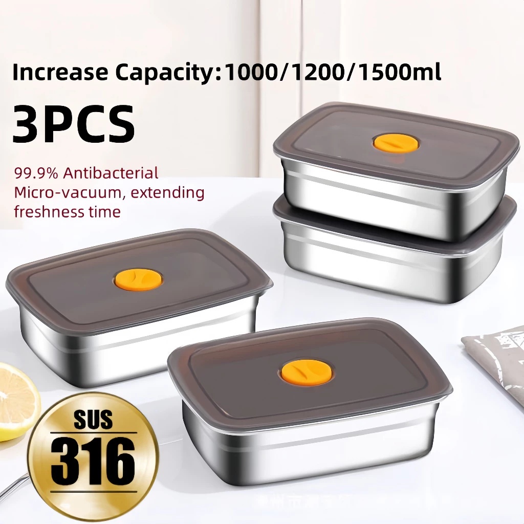 SUS 316 Stainless Steel Lunch Box Vacuum Antibacterial Food Container ...