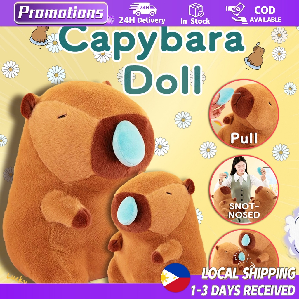 ⭐Free Gift⭐25-30cm Capybara Plush Pendant snot style Capybara Toy Plush ...