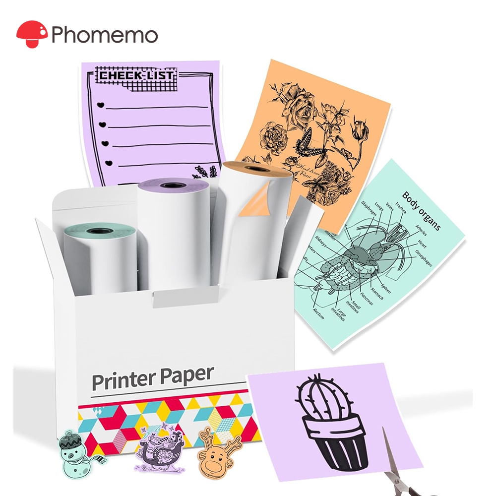 50mm Color Continuous Thermal Label Sticker,For Phomemo T02/M02S/M02Pro ...