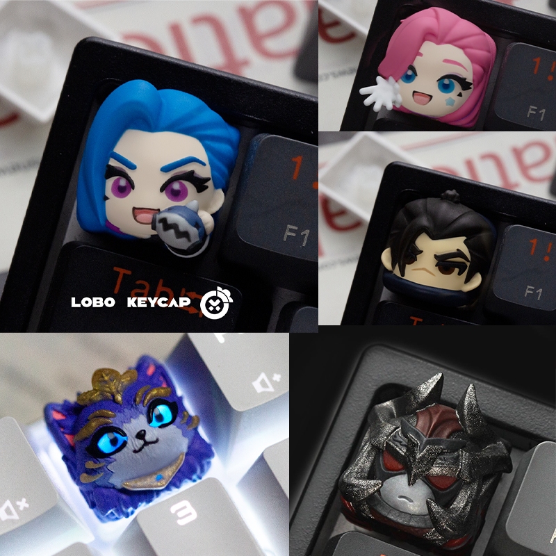 LOBO KEYCAP Jinx Anime Mechanical Keyboard Keycaps Original Resin Art ...
