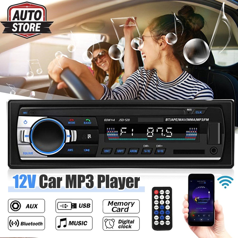 12V Car Radio Player Bluetooth Handsfree Support USB/SD MP3 Audio ...