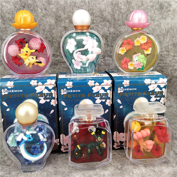6Pcs/Set Anime Pokémon Figure Perfume Bottle Pikachu Umbreon Vulpix Mew ...