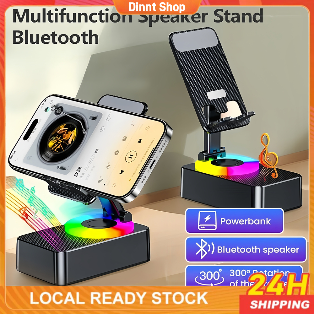 BlueTooth Speaker With Phone Stand 5 In 1 Mobile Phone Holder 360 ...