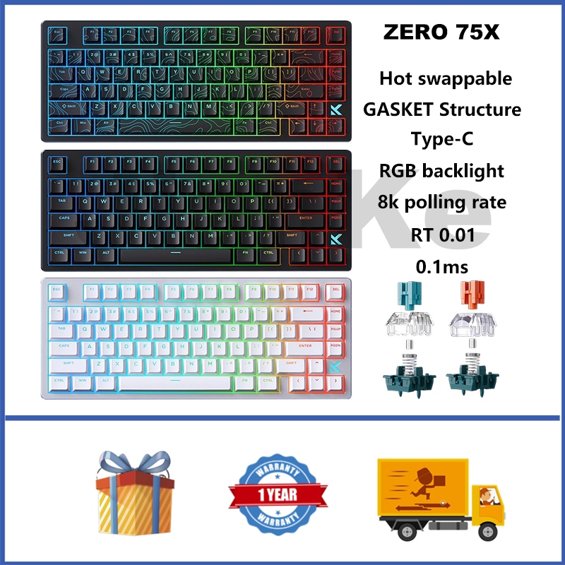 MCHOSE ZERO 75X Magnetic Wired Mechanical Keyboard 75% Hot swappable RGB GASKET 8k Polling Rate ...