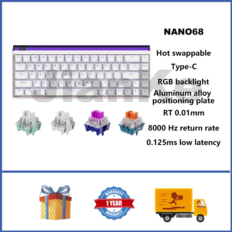 MADCATZ Nano68 Wired Magnetic Mechanical keyboard 65% Hot swappable RGB ...