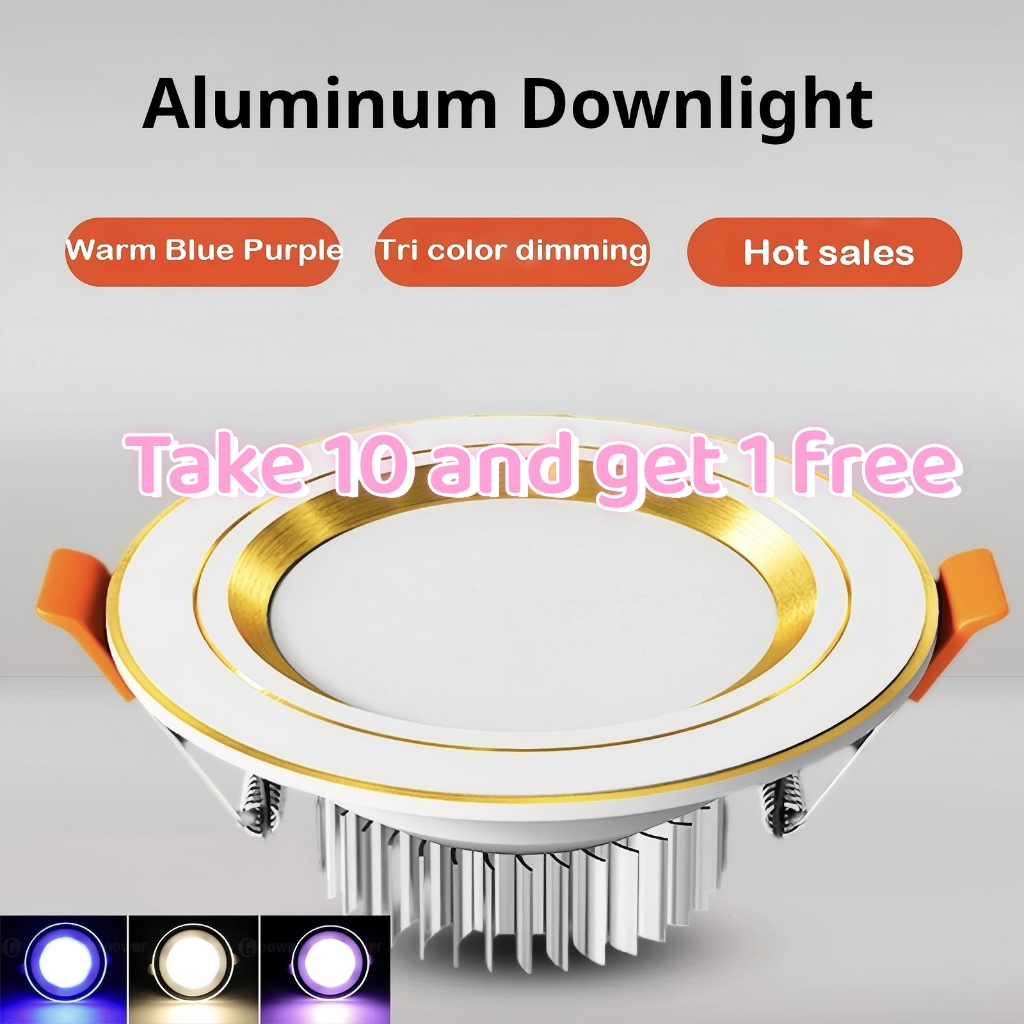 COD Tri color LED tube light embedded light panel 5W/7W/9W/12W 220V ...