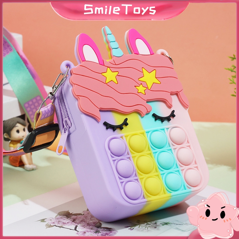 SmileToys Pop It Bag Push Pop It Toy Messenger Bag /Shoulder Bag Fidget ...