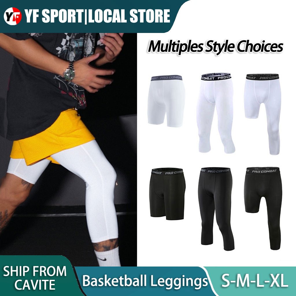 YF Basketball Men's Sports Leggings Compression Tights Pants Capri ...