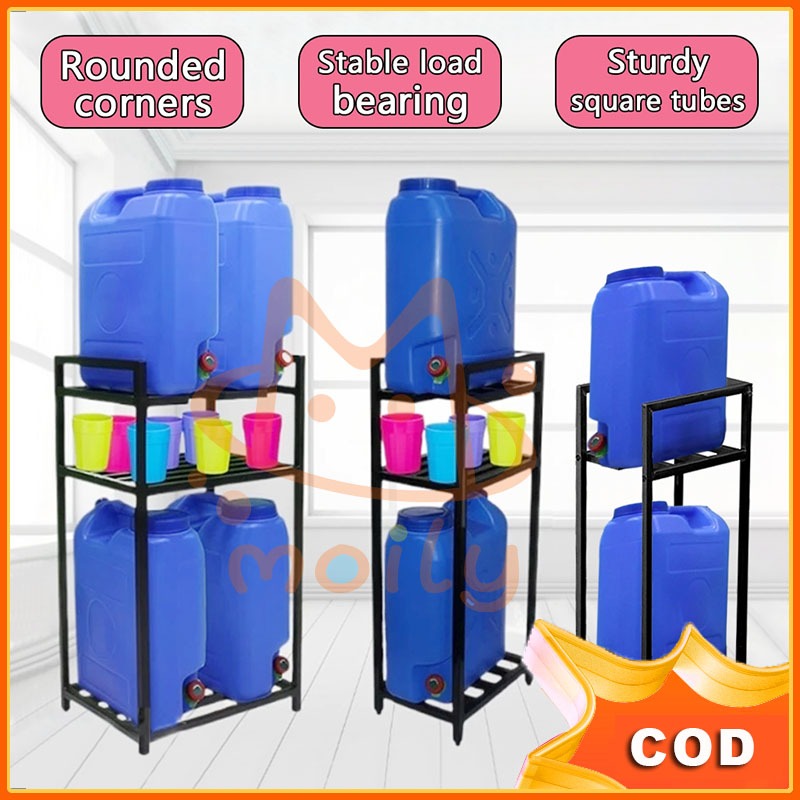 water Gallon Stand storage rack 3 Layer All Metals Water Dispenser ...