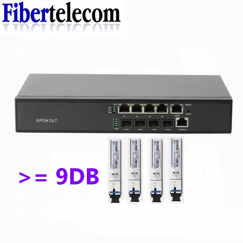 Epon OLT 4 ports ftth olt AC100-240V Access 256 onus 4pon olt work with ...
