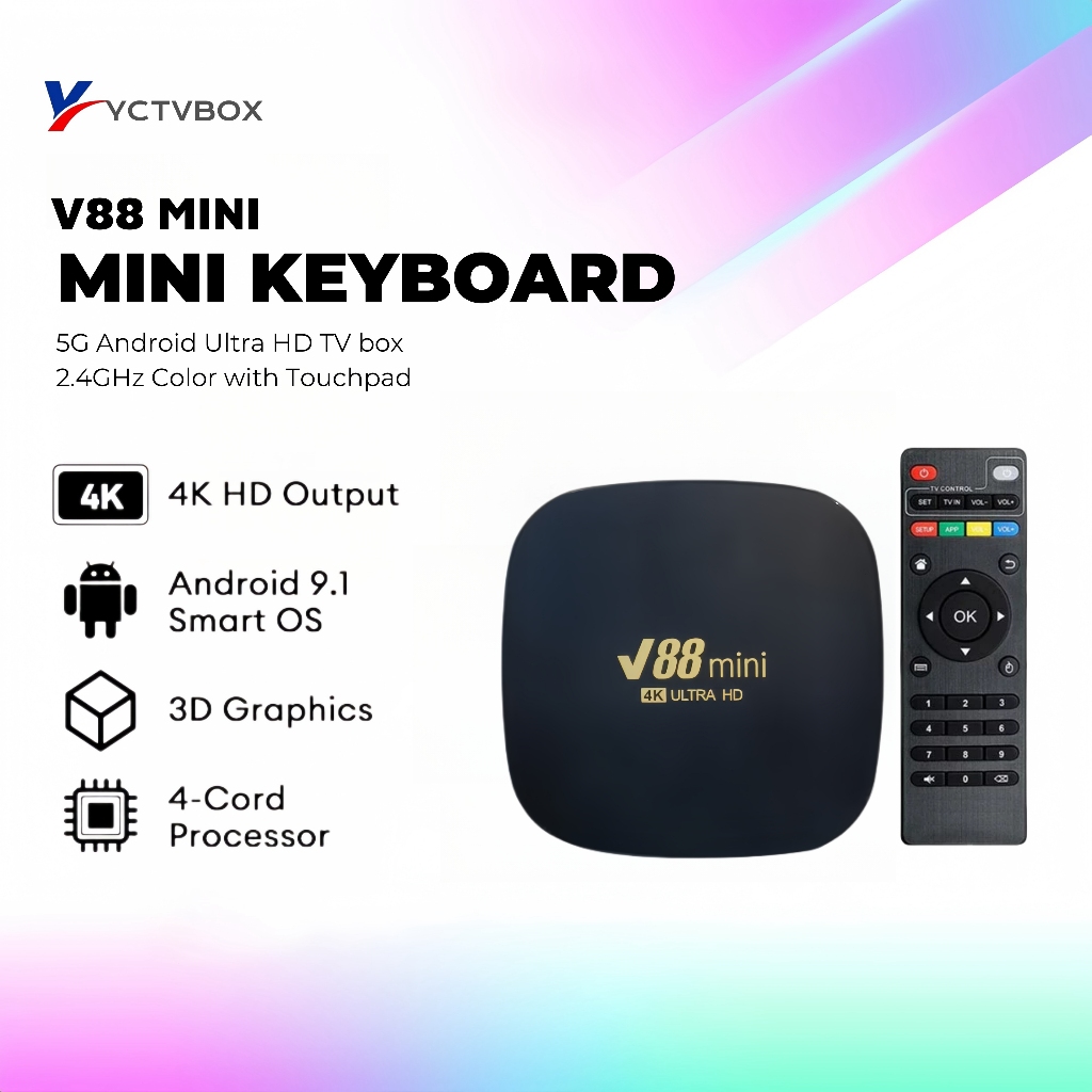 Top smart TV box V88 mini 8k HD Android 8gb+128gb H.265TV | Shopee Philippines