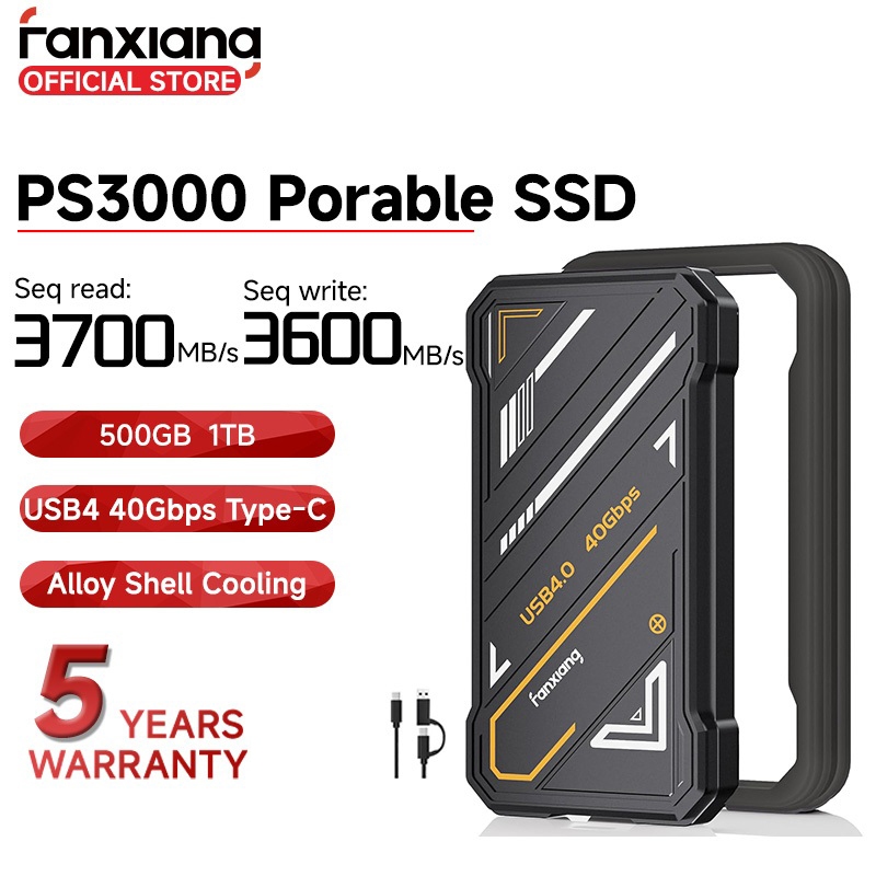 Fanxiang PS3000 40Gbps Portable External SSD USB 4.0 Type C For PC ...