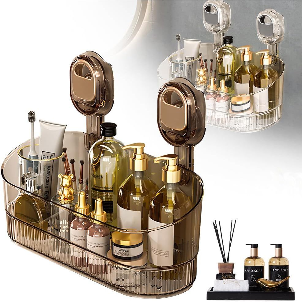 Suction Cup Storage No Drill Bathroom Suction Storage Box No-Drill ...