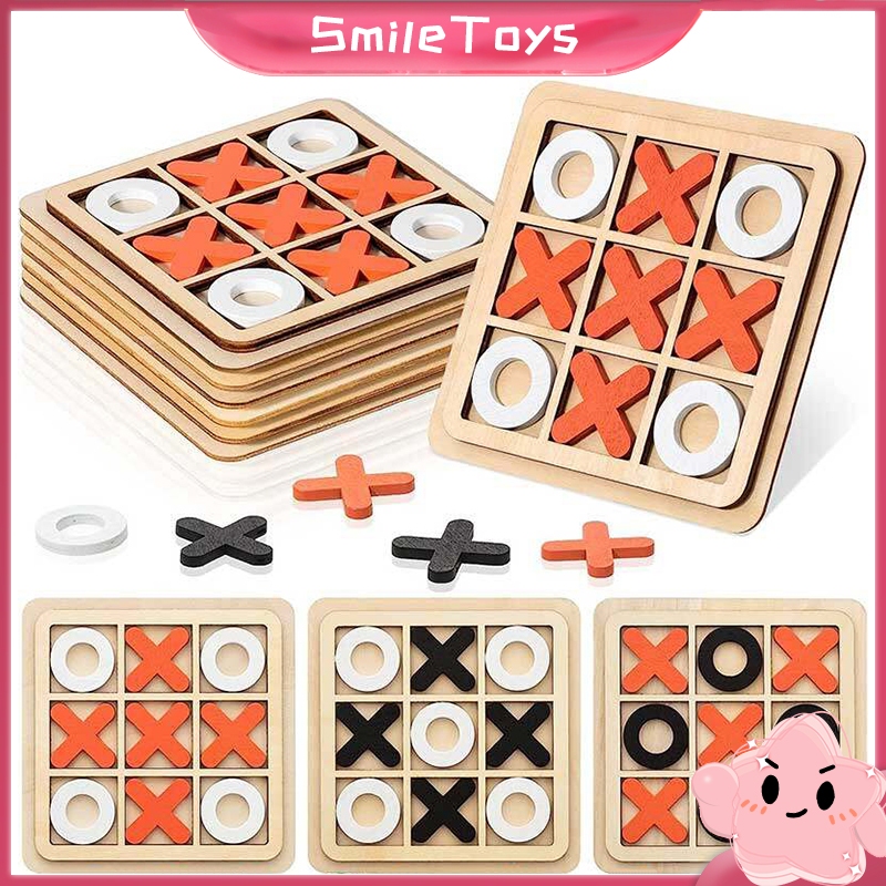 SmileToys XO Tic Tac Toe Board Game Wooden Toys Puzzle Leisure Desk ...
