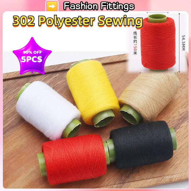 (5pcs) 302 Polyester Sewing Thread Colorful Sewing Thread Handmade ...