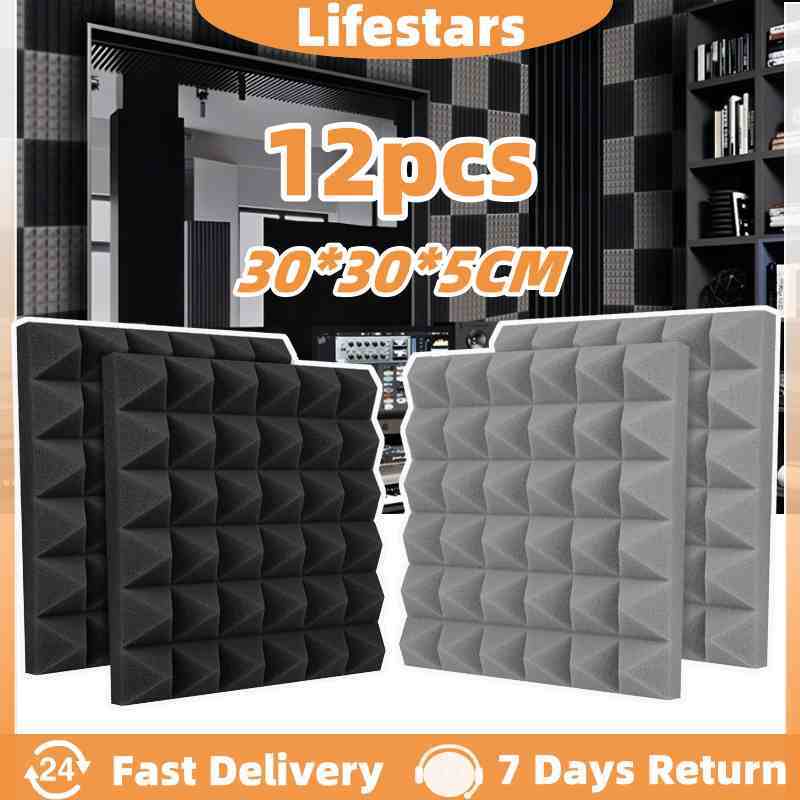 12 PCS Sound Proof Foam for Wall Self-adhesive Fireproof Sound Proof ...