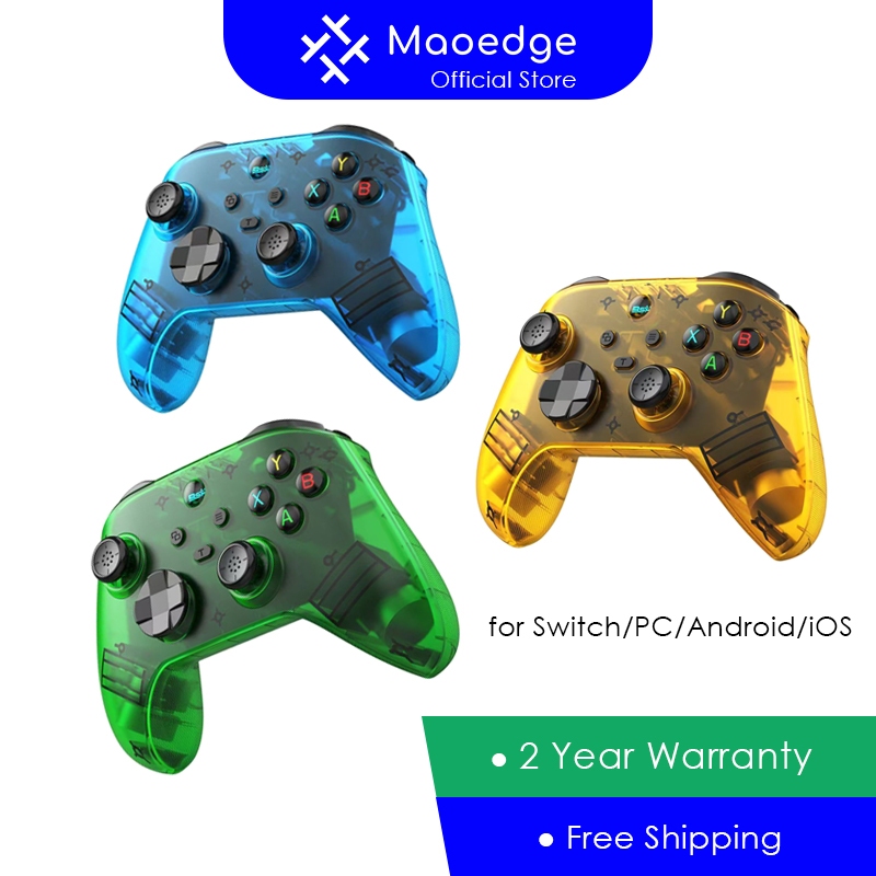 Maoedge Semi-transparent Wireless Game Controller Bluetooth Gamepad for Nintendo Switch PC ...