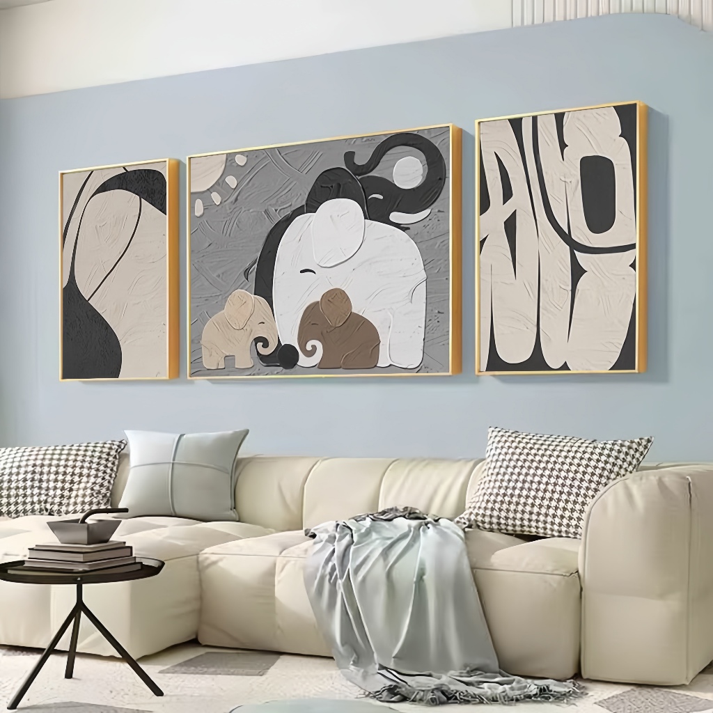 Modern living room 3 pcs fresco set mural bedroom study decorative ...