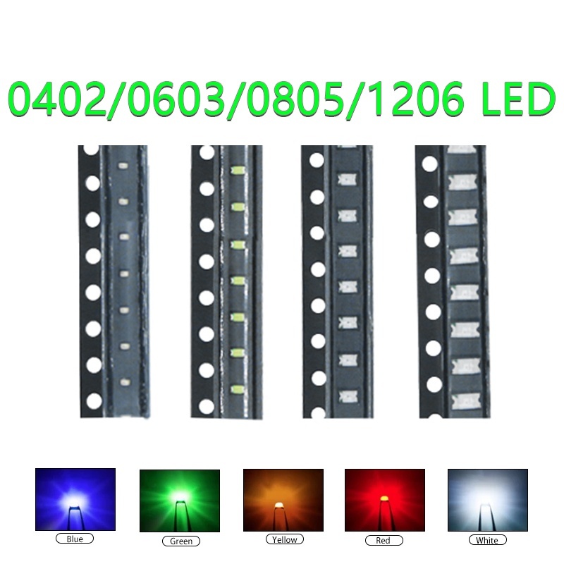 100pcs 0402 0603 0805 1206 smd led Red Yellow Green White Blue Orange ...